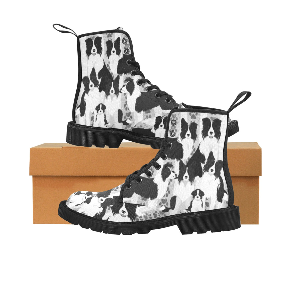 Border Collie - Canvas Boots | Little Goody New Shoes – Little Goody ...